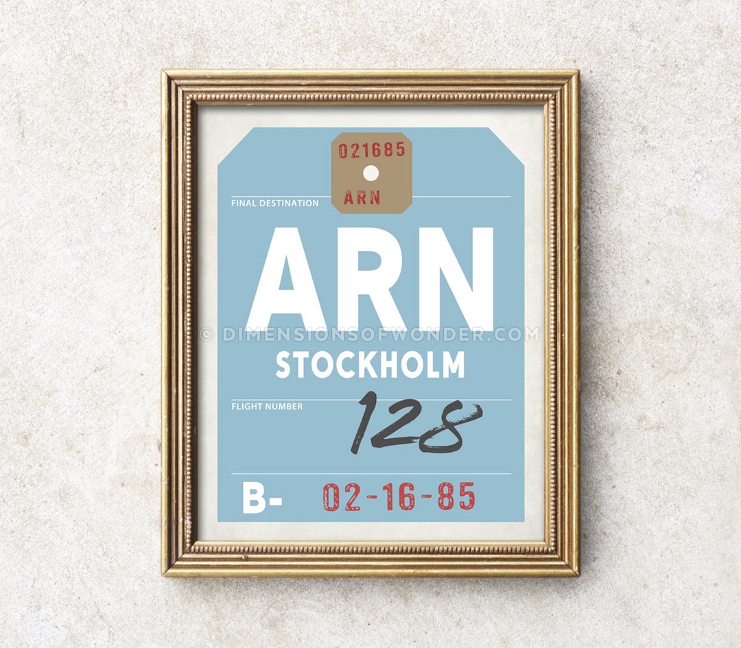 Stockholm Airport Code Print, Stockholm Poster, Custom Aviation Art ...