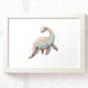 Plesiosaur Dinosaur Nursery Prints, Dinosaur Baby Shower First Birthday ...