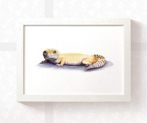 Leopard Gecko Art Print Leopard Gecko Housewarming Gift | Etsy