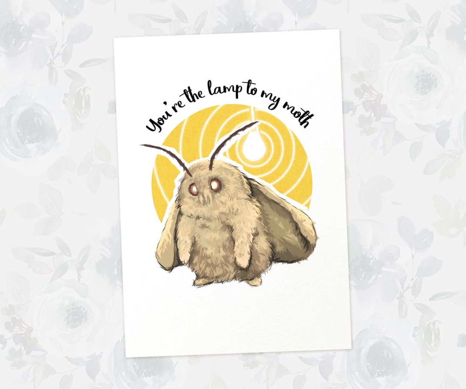 Moth Lamp Print you're the Lamp to My Moth One - Etsy