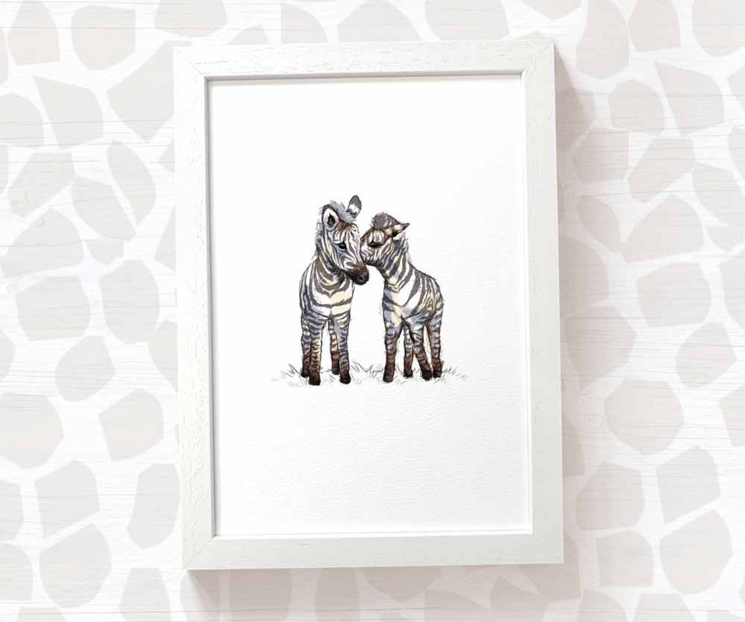Zebra Twin Print: Safari Nursery Wall Art - Etsy