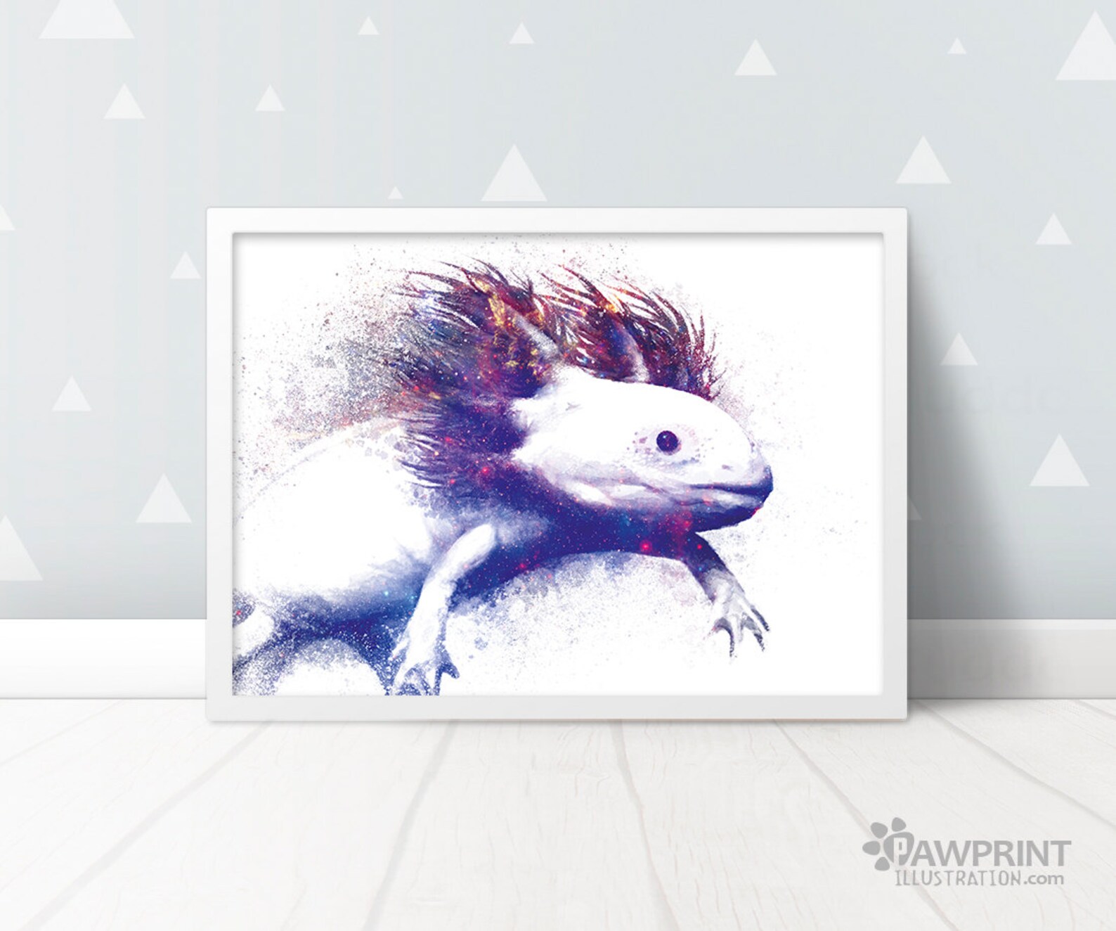 Axolotl Animal Art Print Axolotl gift for him space art | Etsy