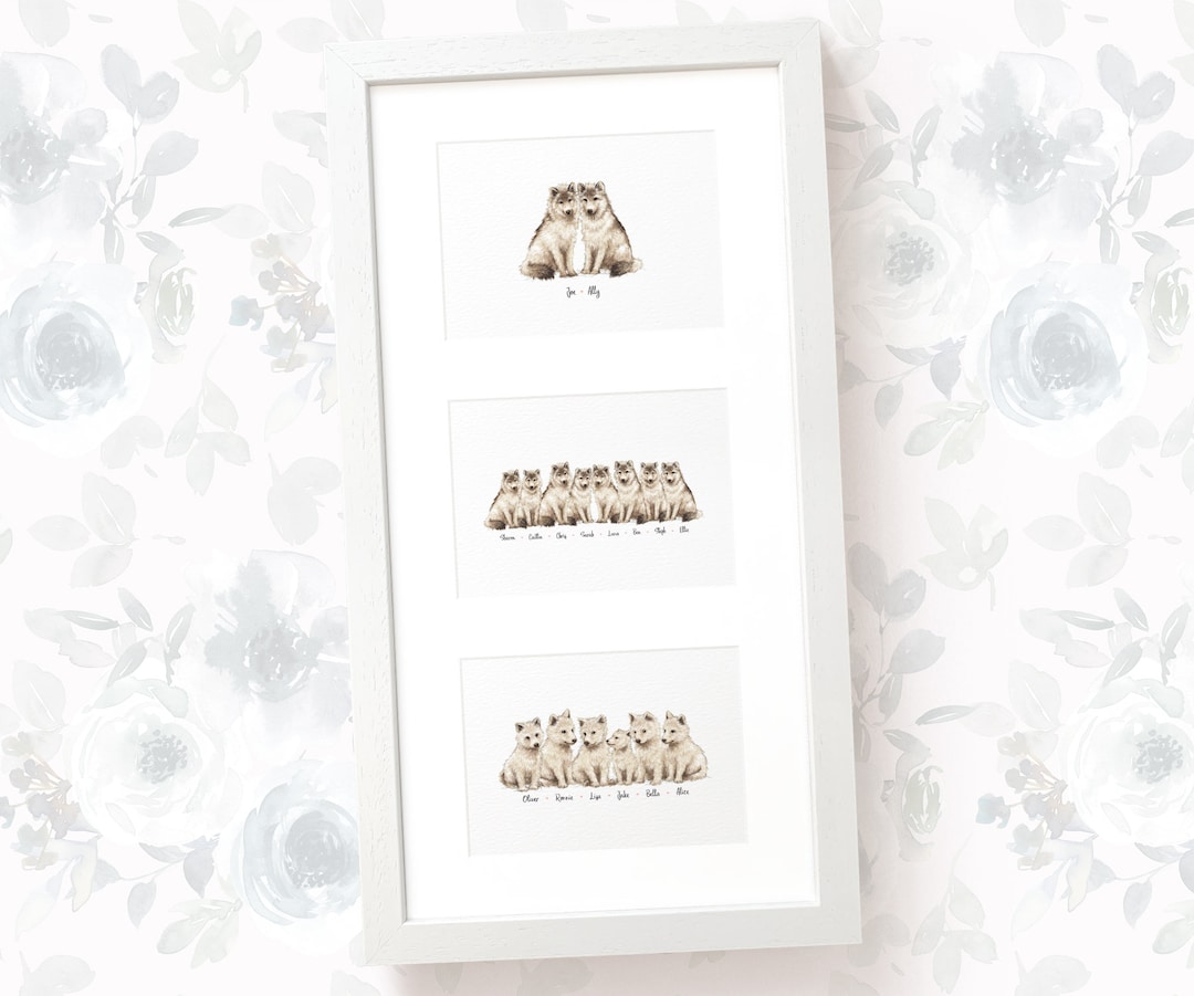 Wolf Family Tree Set of 3 Prints Fathers Day Gift, 50th Anniversary ...