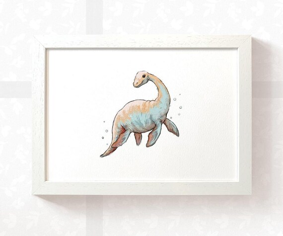 Plesiosaur Dinosaur Nursery Prints Dinosaur Baby Shower First - Etsy