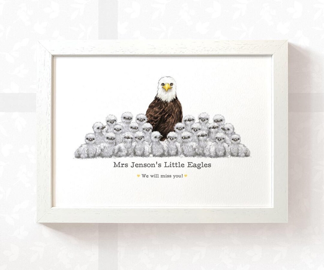 Personalized Bald Eagle Teacher Print: Custom Classroom Decor ...