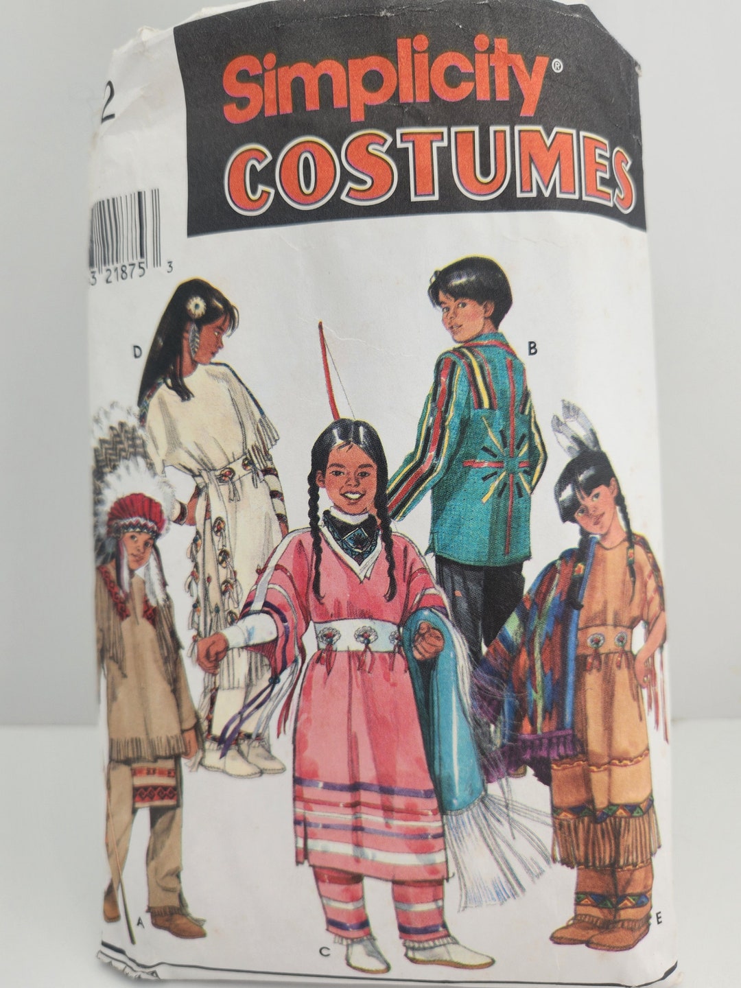 Vintage Simplicity 8282 Native American Sewing Pattern Sizes 3 4 5 6 7 ...