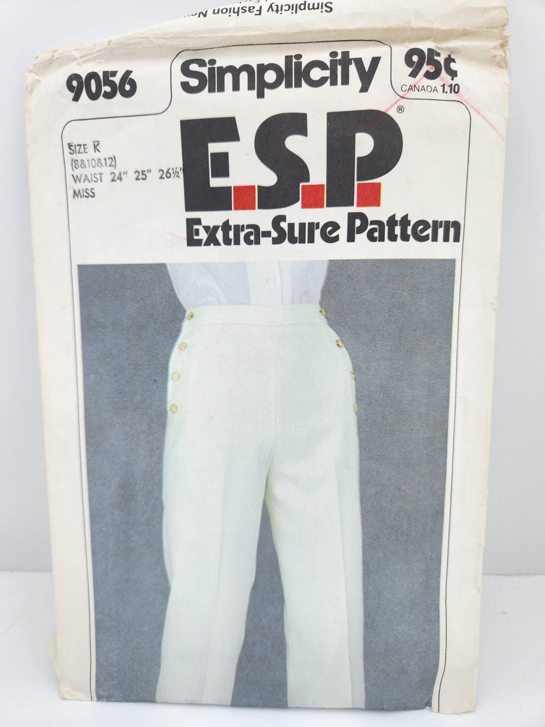 Vintage 1980s Pants Sewing Pattern, Simplicity 9056, Sizes 8-12 - Etsy