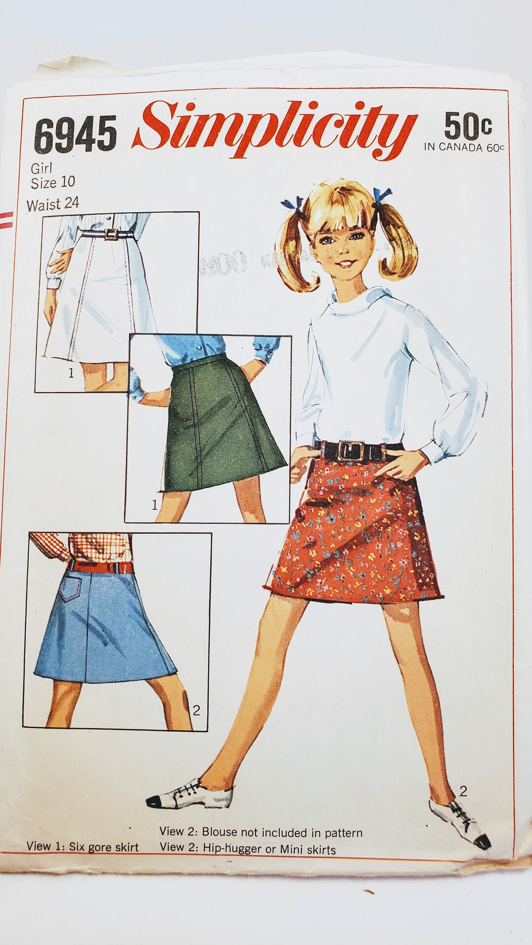 Vintage Simplicity 6945 Girls' Skirt Sewing Pattern Size - Etsy UK