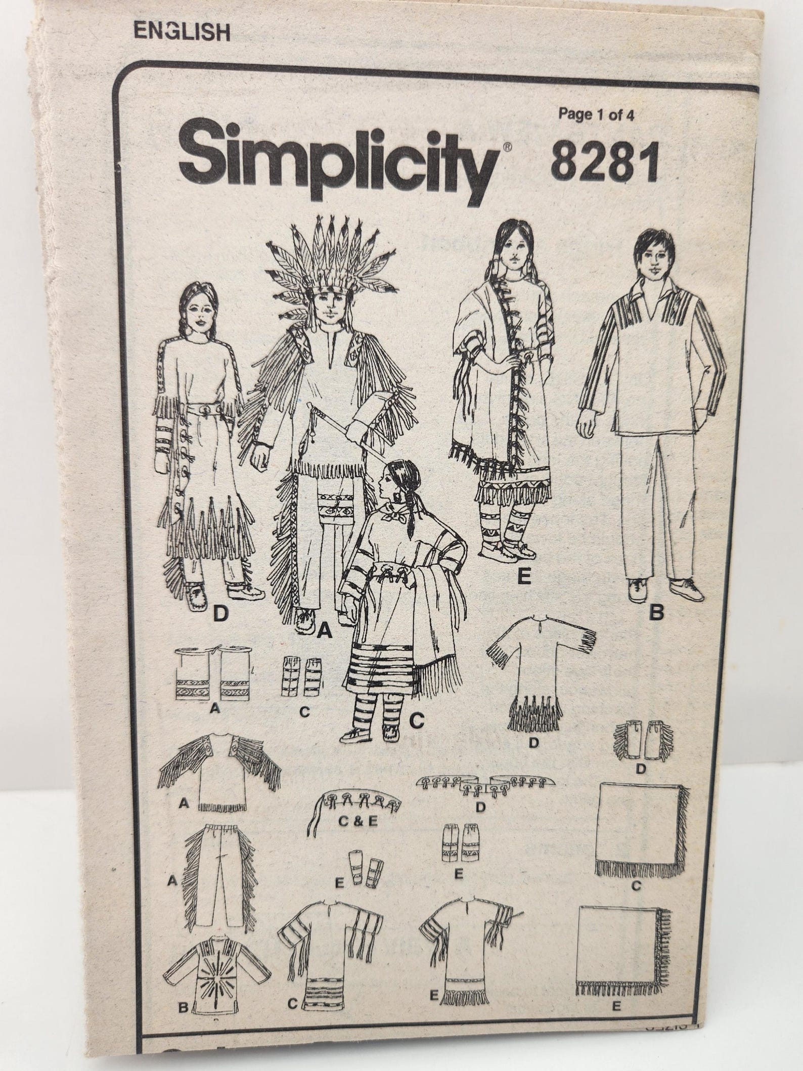 Vintage Simplicity 8281 All Sizes for Adults Native American Indigenous People's Outfit Costume ...