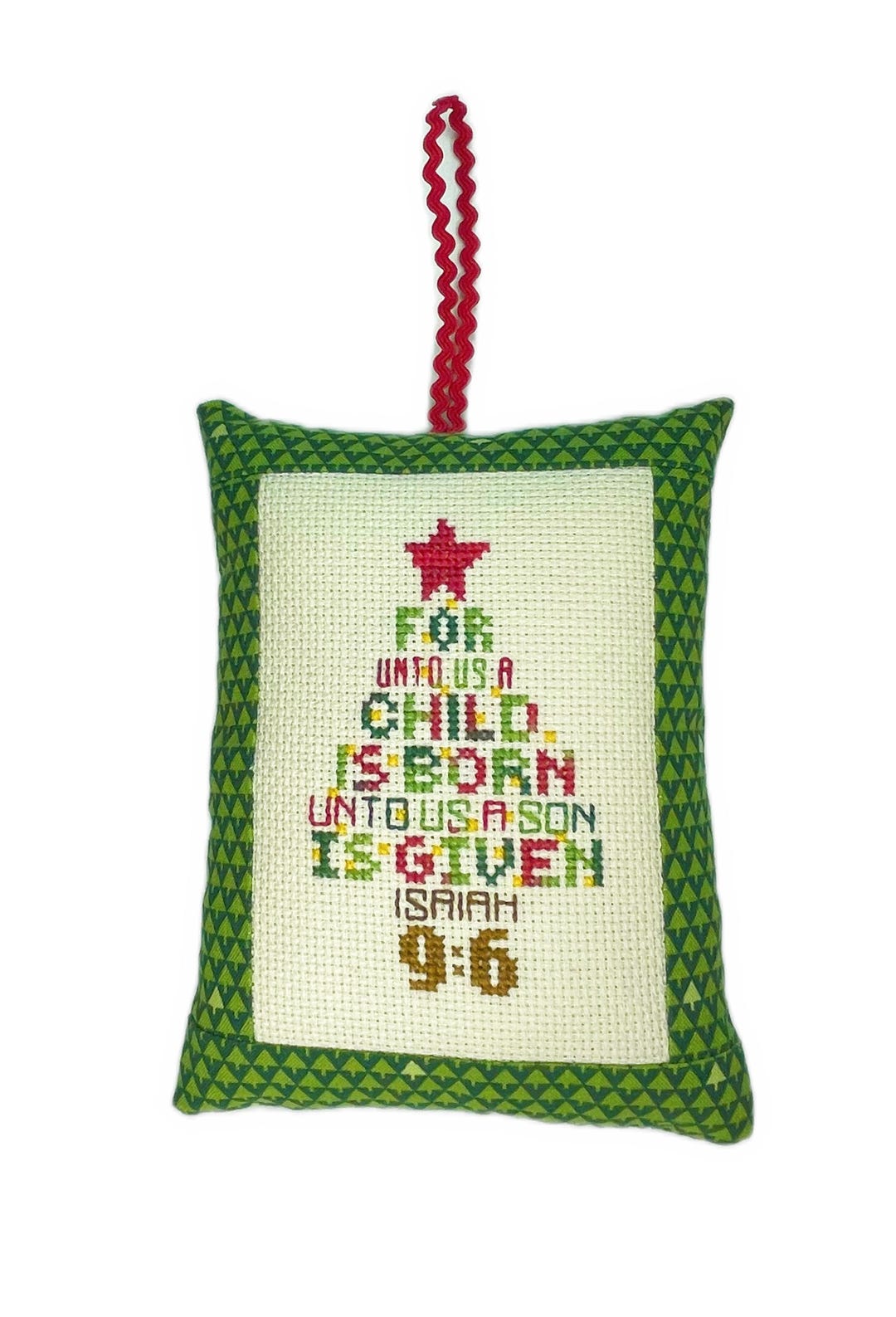 Isaiah 9:6 Verse for Unto Us a Child is Born Finished Cross Stitch ...