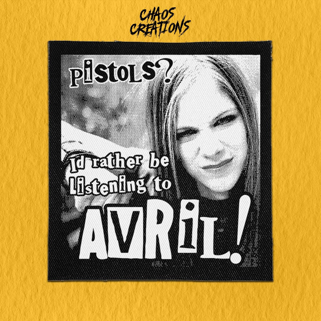 Sew on Punk Patch - Rather Be Listening to Avril - Etsy
