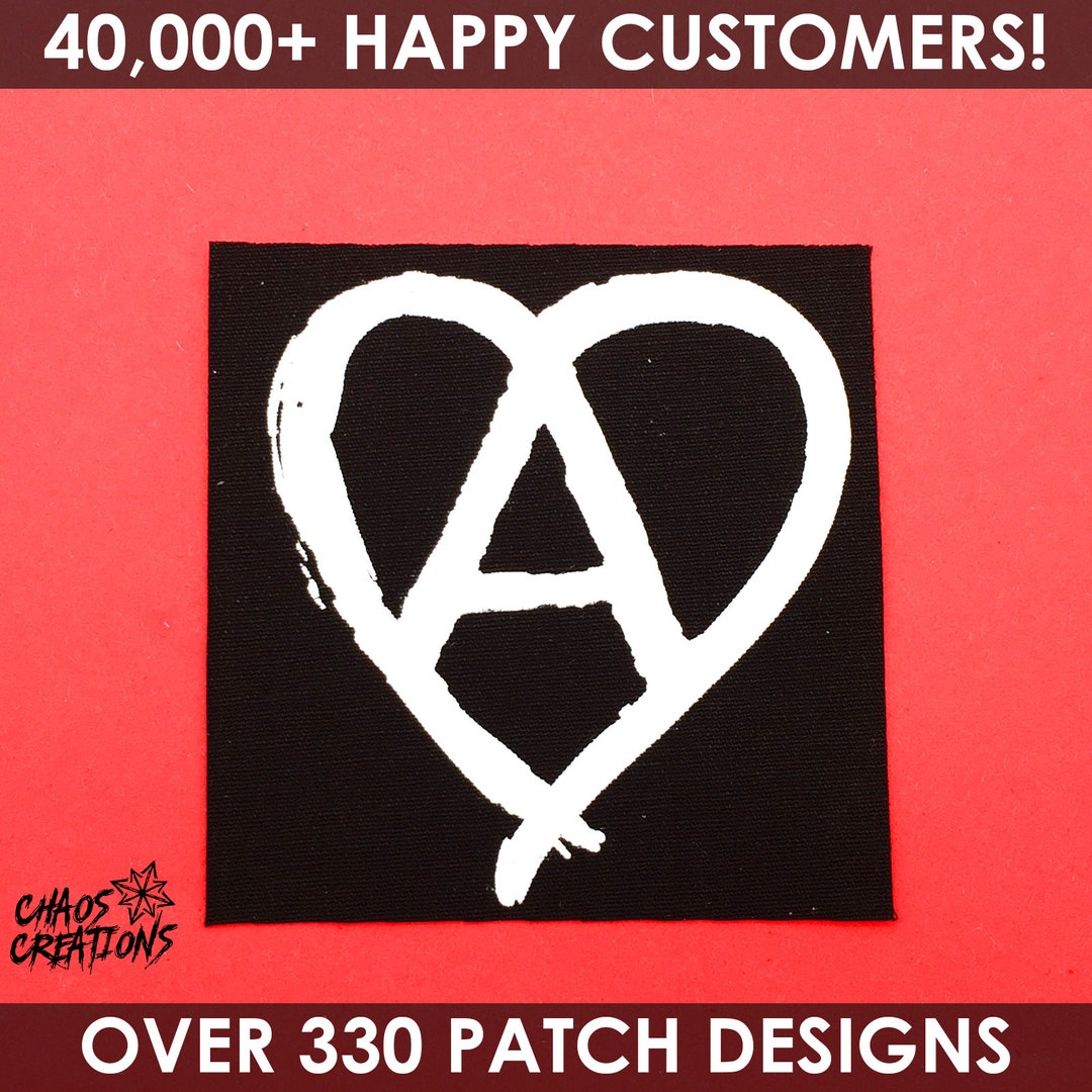 Anarchy A Heart Sew on Patch 9x9cm - Etsy