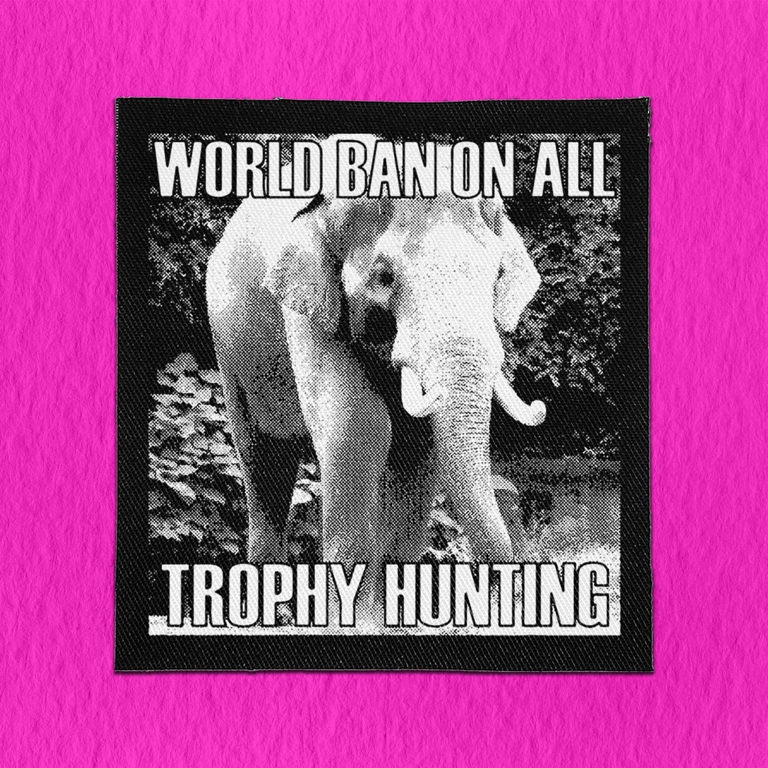 Sew on Patch Ban Trophy Hunting Crust Punk Progressive Patches Battle ...