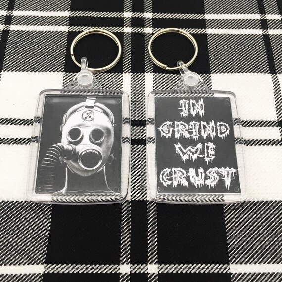 In Grind We Crust Punk Keychain Punk Keyring Feminist | Etsy