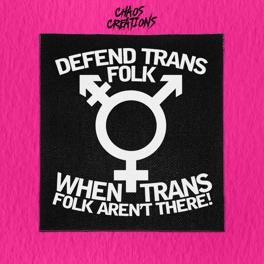 Sew on Punk Patch | Defend Trans Folk | Queer Patch | Crust Punk | DIY ...