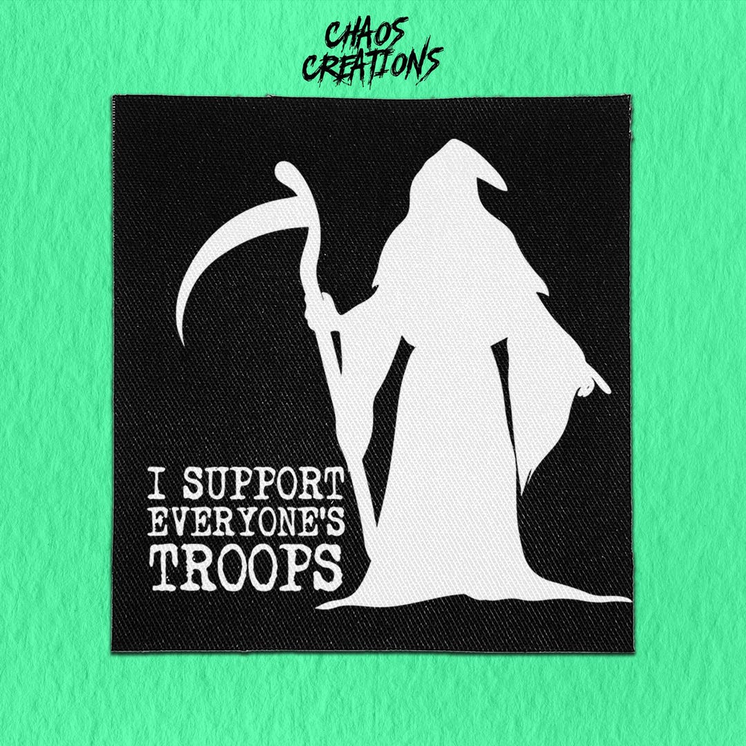 Sew on Punk Patch - Reaper Supports Everyone's Troops - Etsy