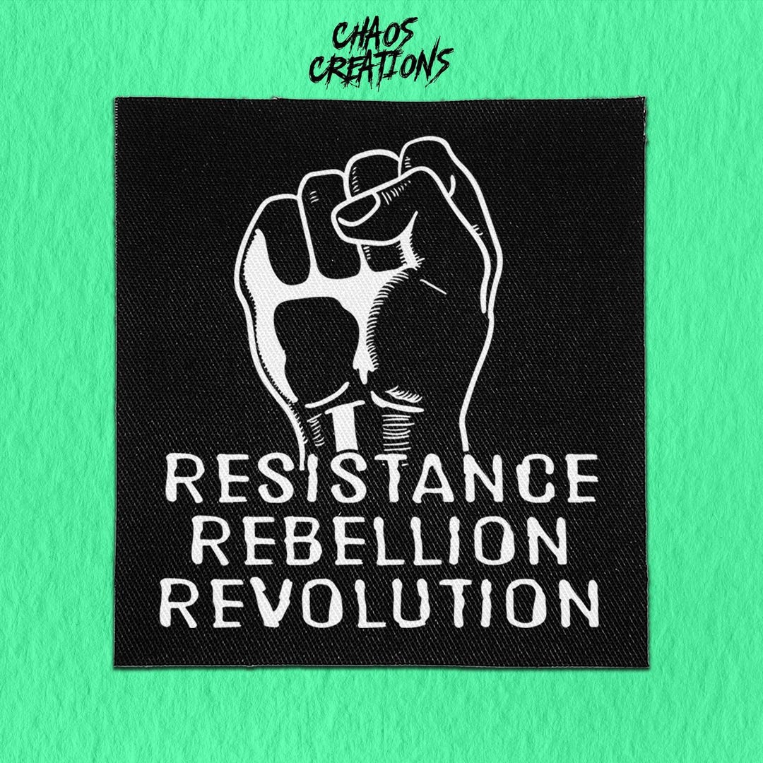 Sew on Punk Patch - Resistance, Rebellion, Revolution - Etsy