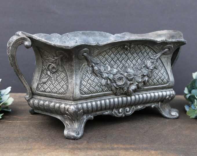 French Antique Cast Iron Planter Box, Vintage 19th Century Rectangular ...