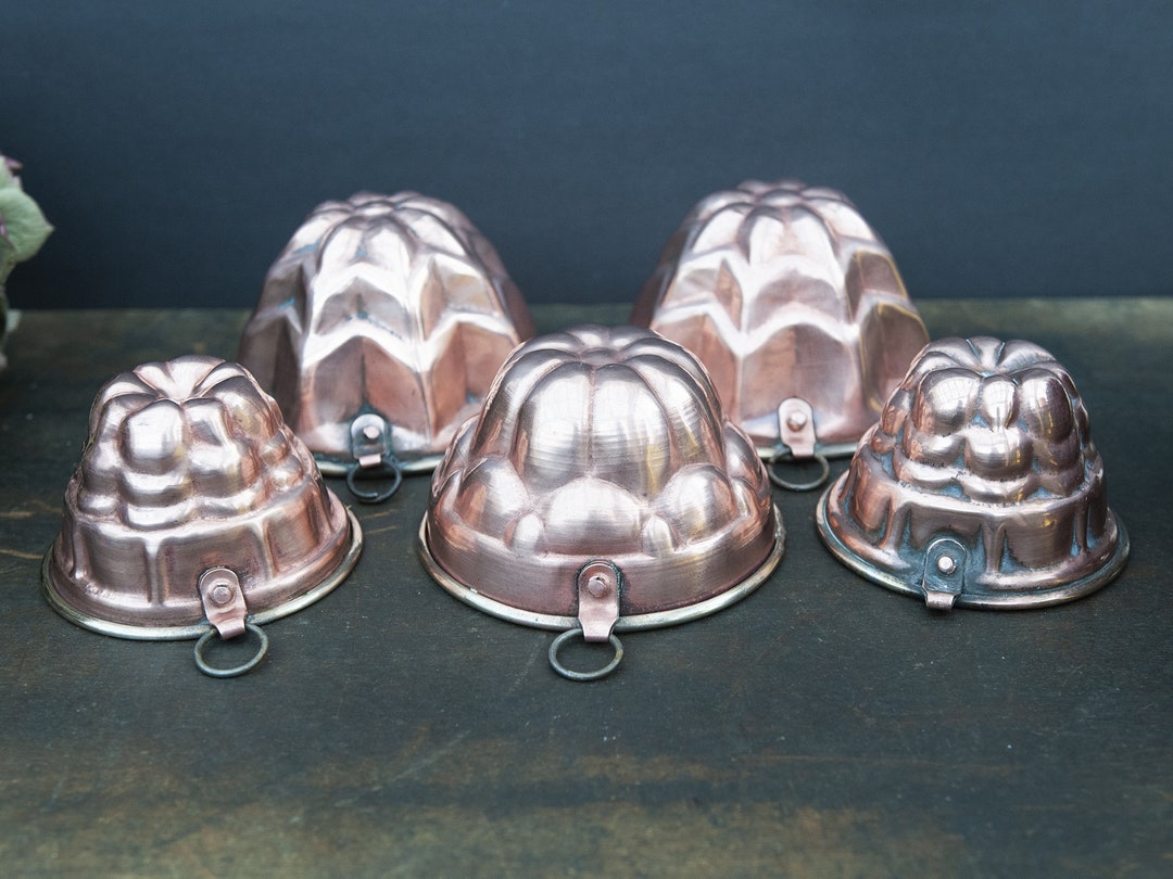 Set of 5 Vintage French Copper Baking Pans, Copper Cookware, Antique ...