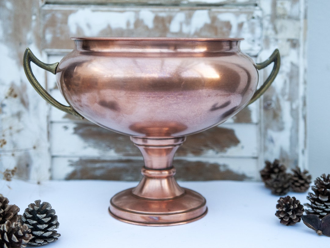 French Vintage Copper Fruit Bowl VILLEDIEU, Antique Decorative Soup ...