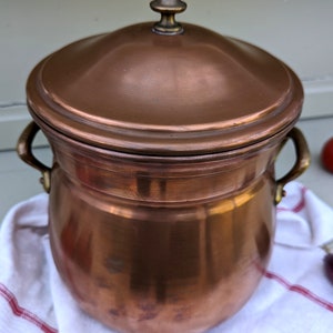 Antique French Copper Pot, Vintage Bellied Cooking Pan, Belly Saucepan ...