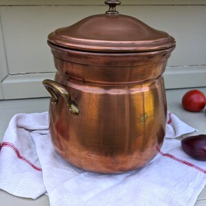 Antique French Copper Pot, Vintage Bellied Cooking Pan, Belly Saucepan ...