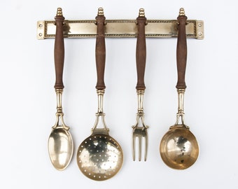 Vintage French Blue Enamel Kitchen Utensil Holder Hanger Rack - Etsy