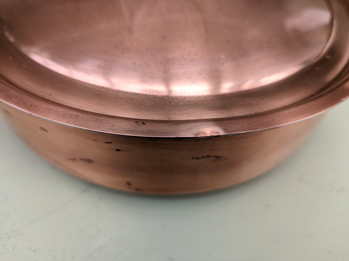 Vintage French Tin Lined Copper Pans, Copper Cookware With Lids ...