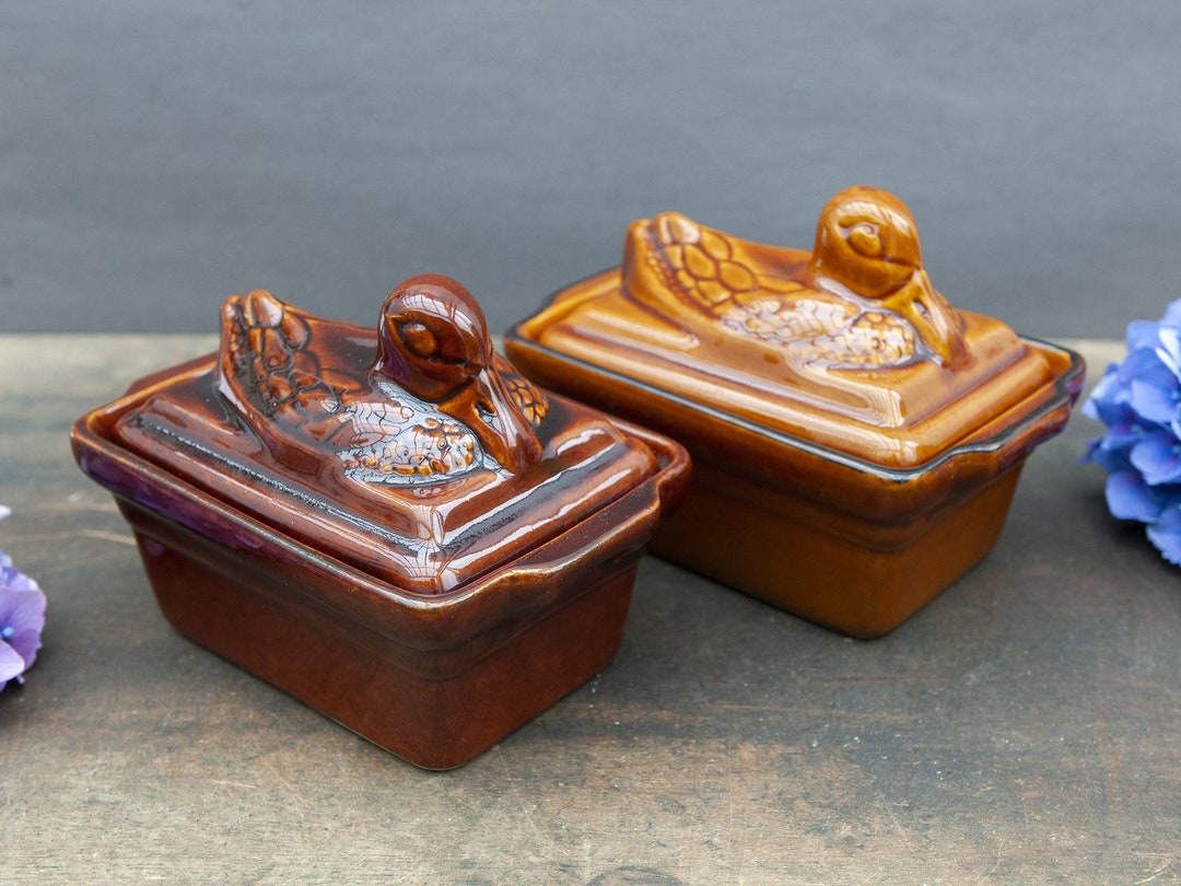 Antique French Duck Terrine Dish Ceramic, Christmas Dinnerware Pate ...