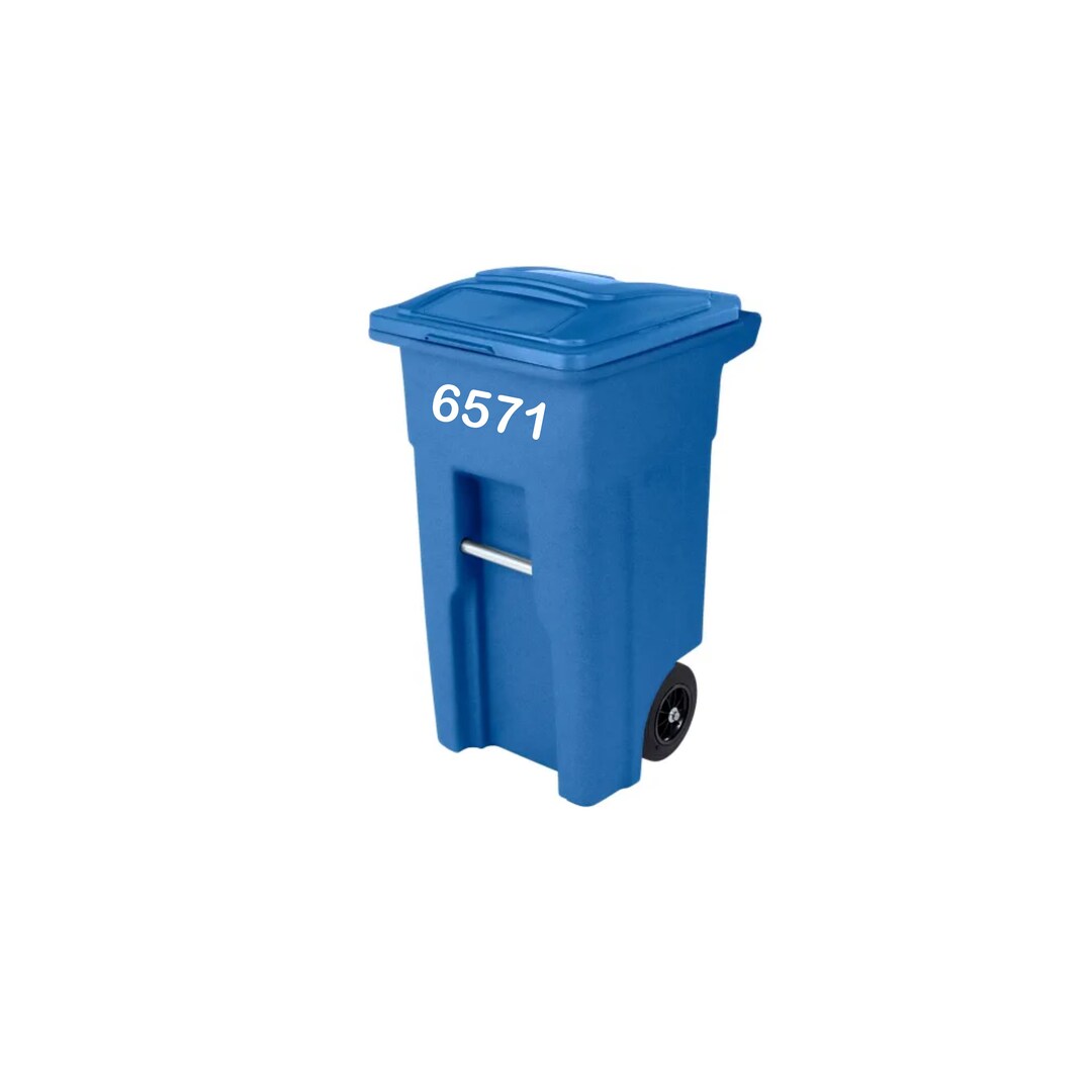 Trash Can Address Numbers Vinyl Decal - | Garbage Label - Personalized ...