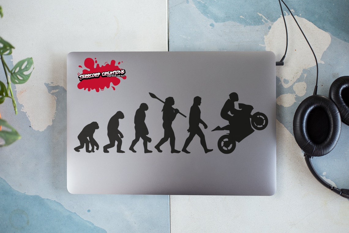 Evolution of a Biker Vinyl Decal Motorcycle Harley Honda - Etsy