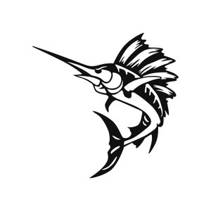 Marlin Sail Fish Vinyl Decal - Fish | Fishing | Sea | Freshwater ...