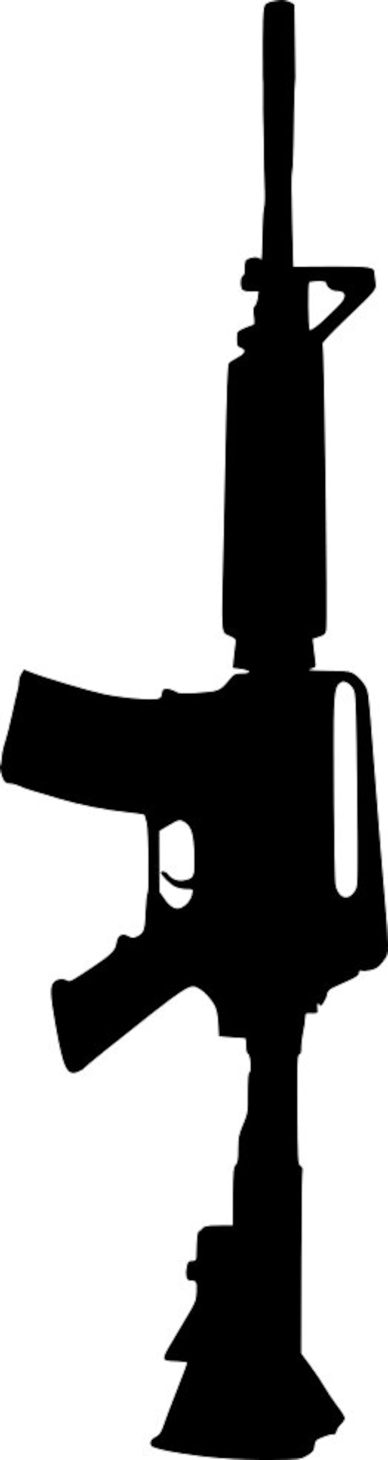 M-16 / M4 Riffle Vinyl Decal - for Cars, Laptops, Sticker, Mirrors, Etc ...