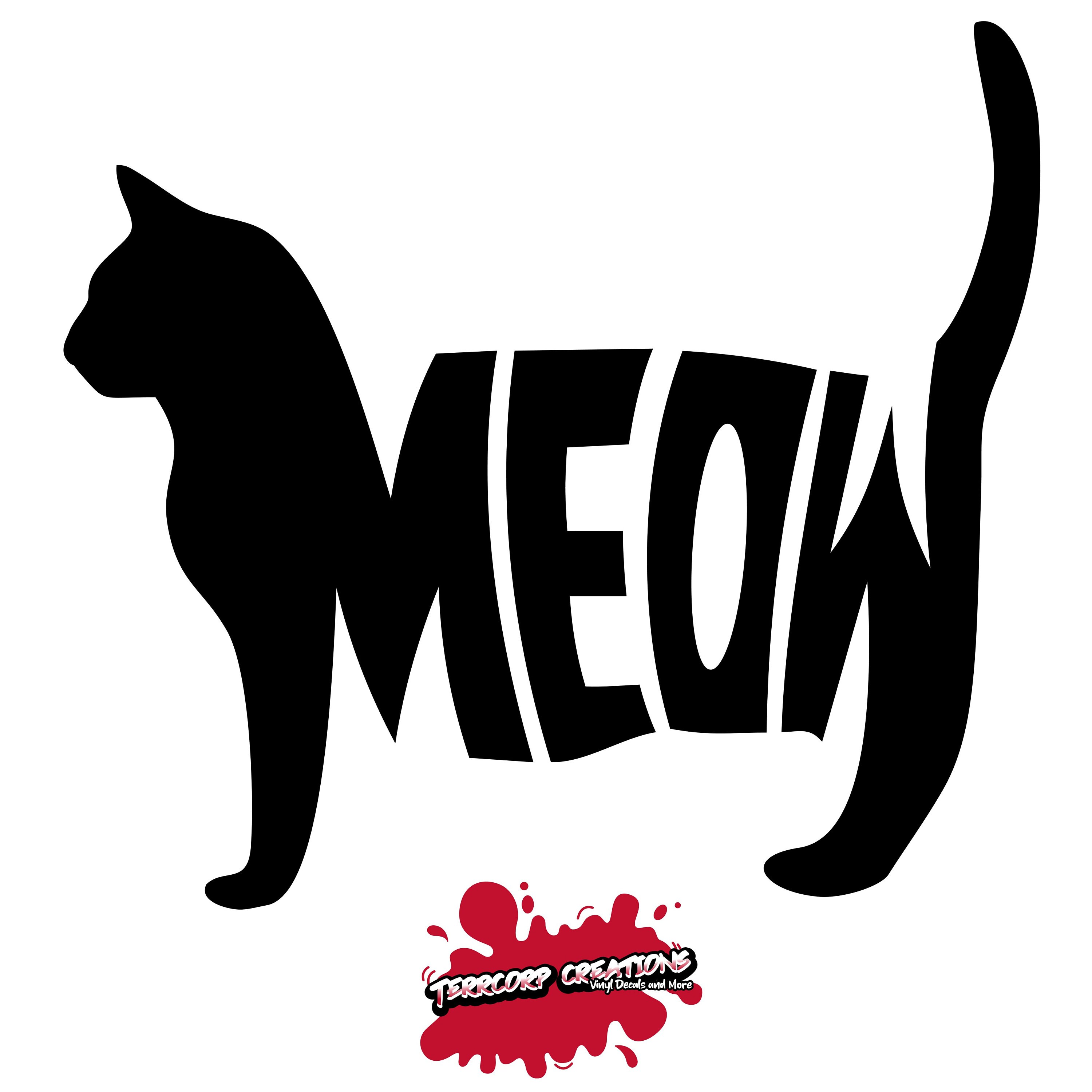 Cat Meow Vinyl Car Decal - Cat Decal - Meow - Animal - Feline - for ...