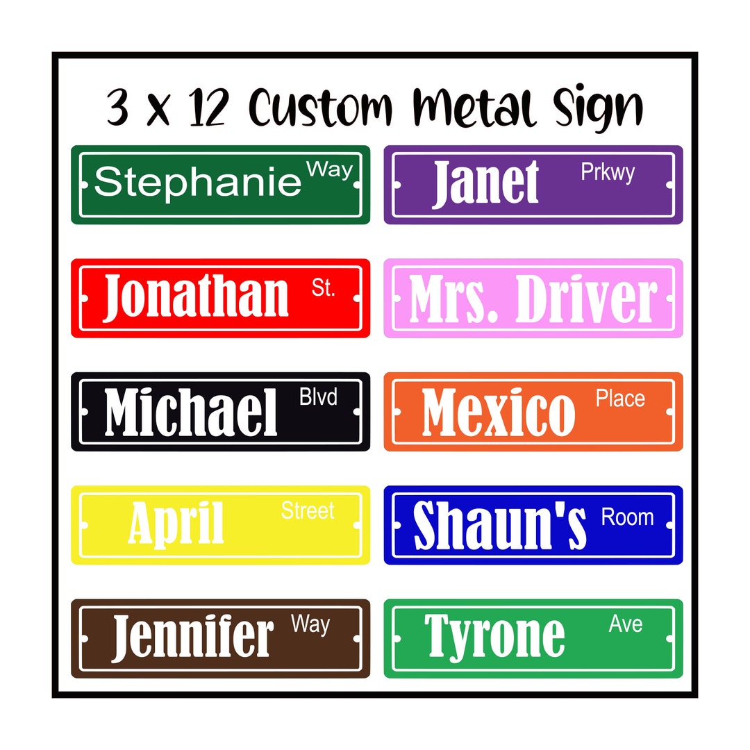 Personalized Street Sign - Create Your Own Custom Street Sign With Your ...