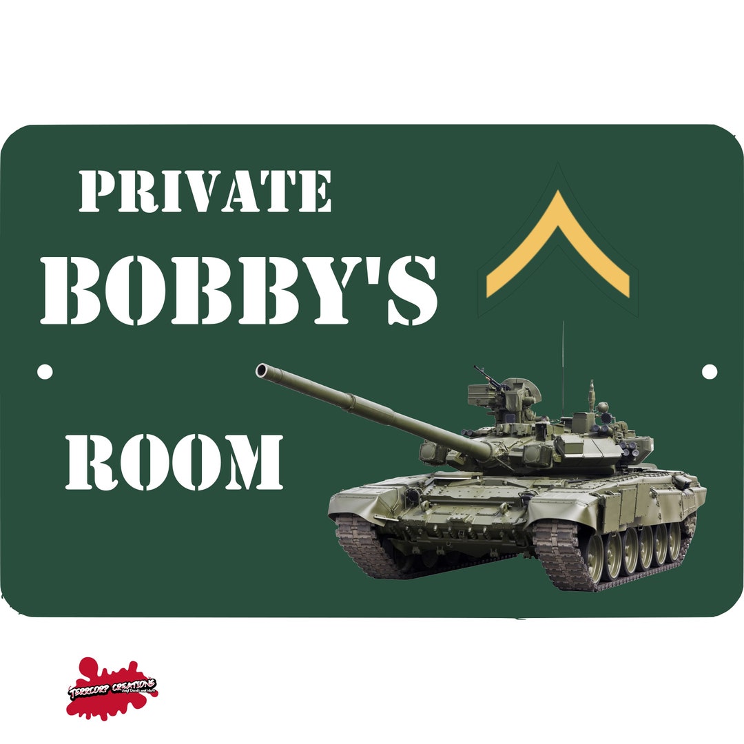 Custom Personalized Kid's Army Metal Room Sign - Children's - Child's ...