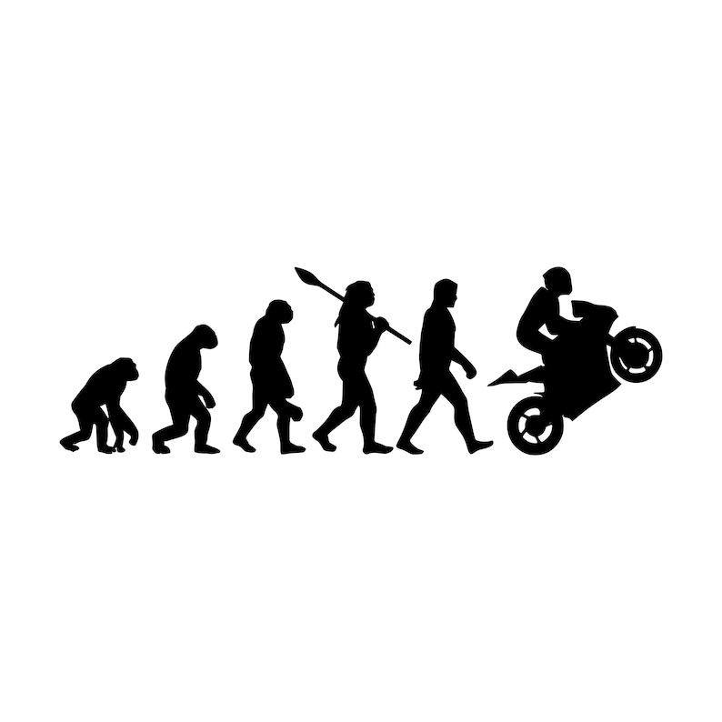 Evolution of a Biker Vinyl Decal Motorcycle Harley Honda - Etsy
