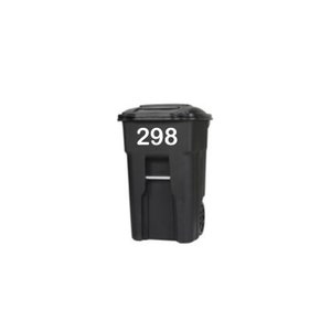Trash Can Address Numbers Vinyl Decal - | Garbage Label - Personalized ...