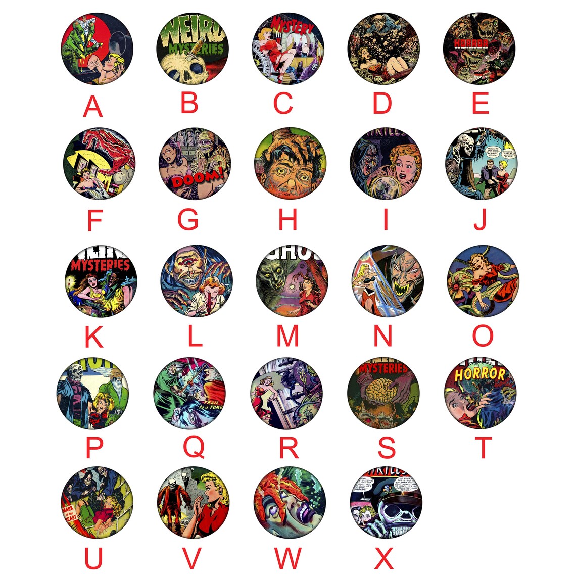 Custom Vintage Horror Comics Coaster Set Drink Coasters - Etsy