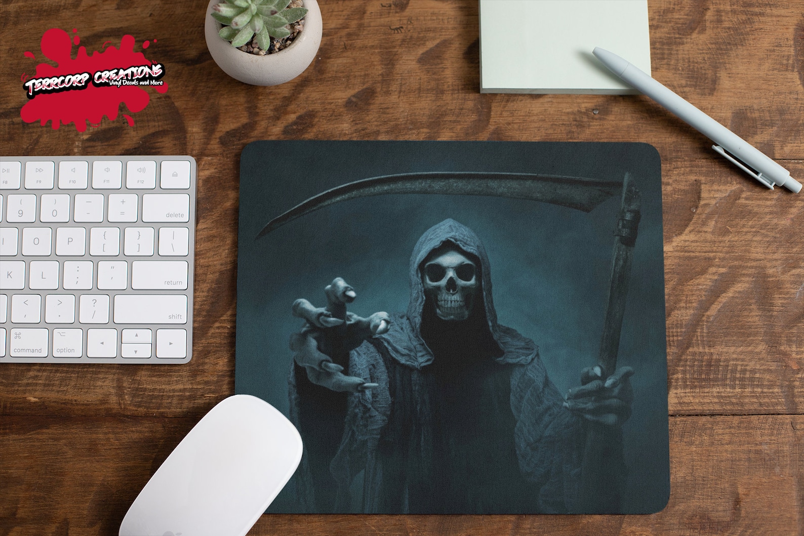 Grim Reaper Mouse Pad - Dark Gothic Mousepad - Scary Mouse Mat - Custom ...