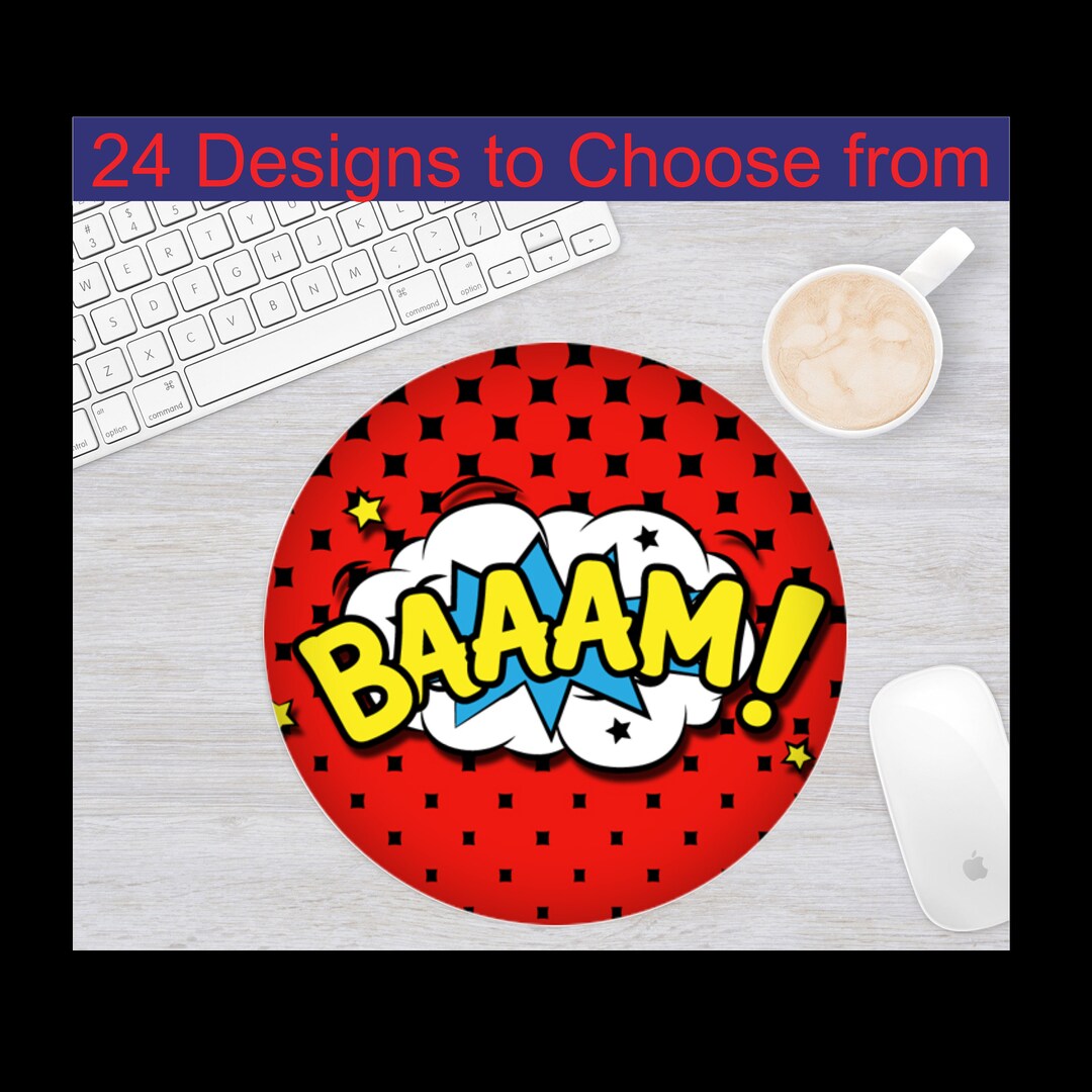 Custom Comic Book Bubble Sayings Round Mouse Pad | Mouse Mat | Round ...