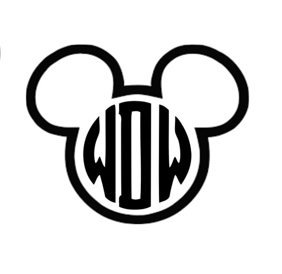 Disney Mickey Ears Monogram Vinyl Decal - for Cars, Laptops, Sticker ...