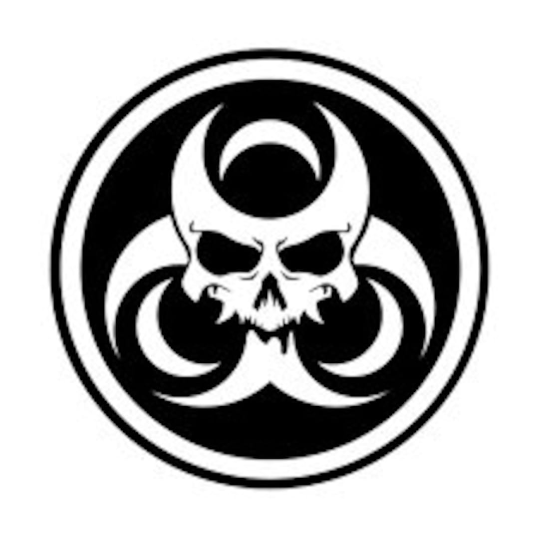 Biohazard Skull Vinyl Decal - for Cars, Laptops, Sticker, Mirrors, Etc ...