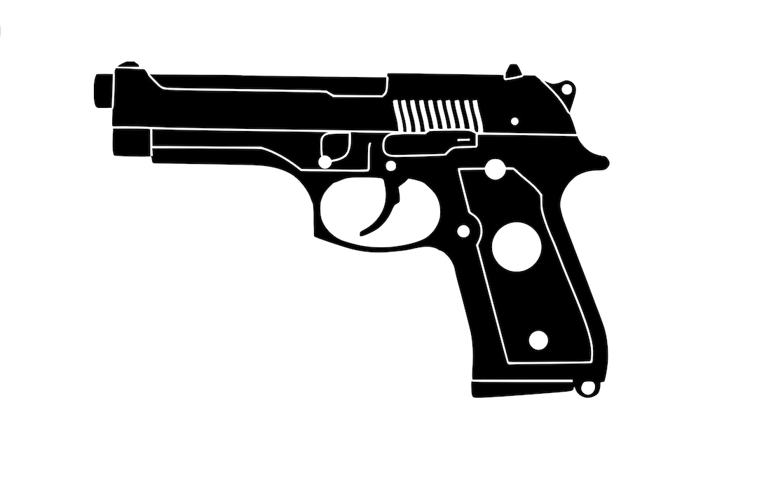 Hand Gun Pistol Vinyl Decal - for Cars, Laptops, Sticker, Mirrors, Etc ...