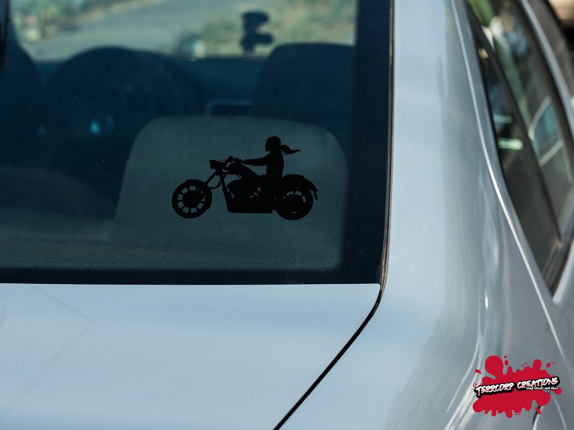 Motorcycle / Cruiser Bike Female Rider Vinyl Decal Harley - Etsy