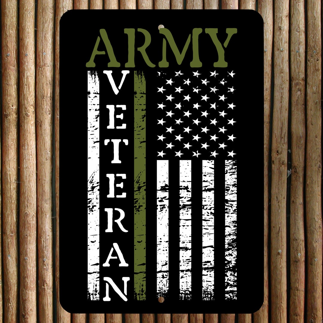 Custom Army Veteran Flag Metal Room Sign - Military - America - USA ...
