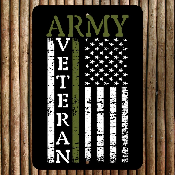 Custom Army Veteran Flag Metal Room Sign Military America | Etsy