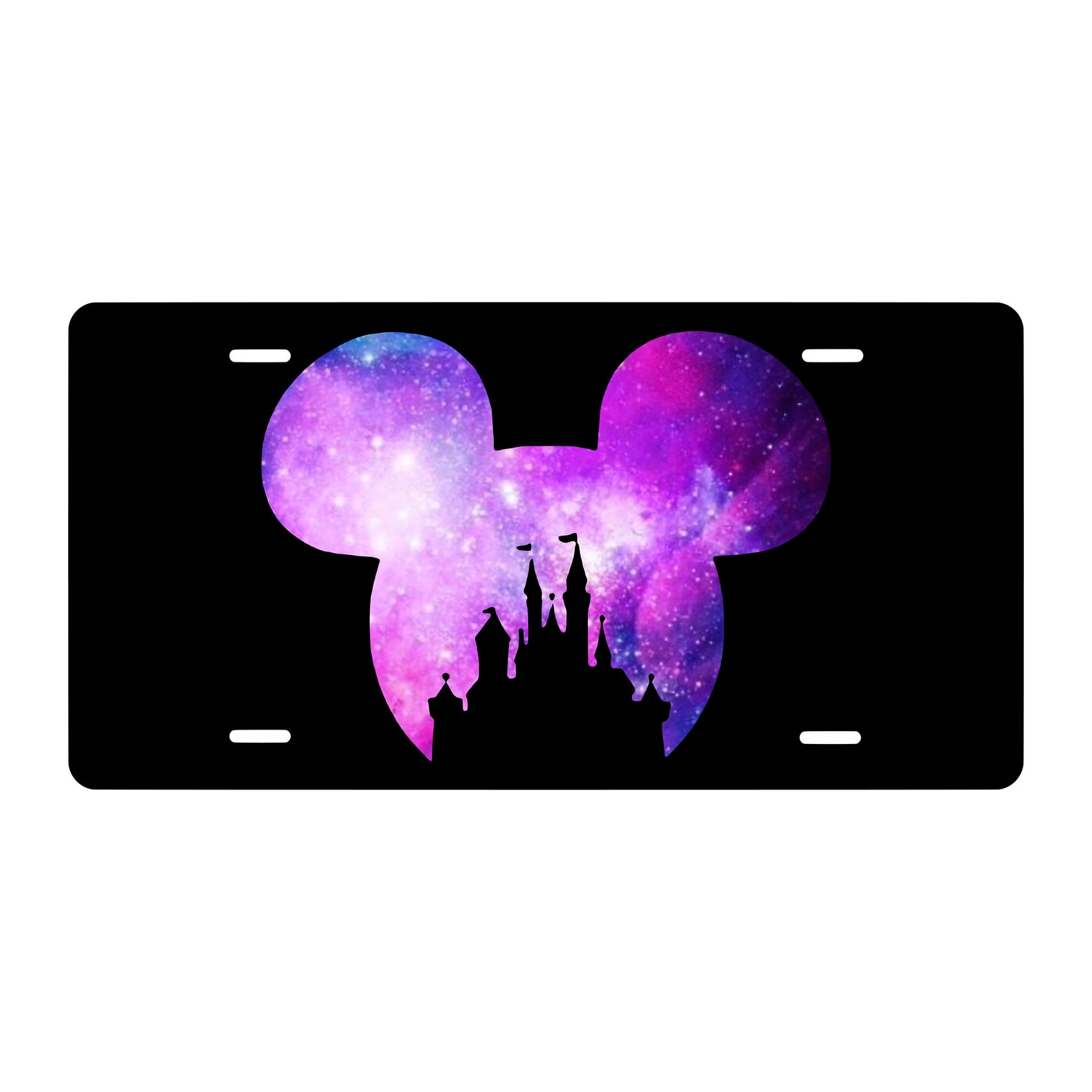 Disney Castle Silhouette in Mickey Ears Vanity License Plate ...