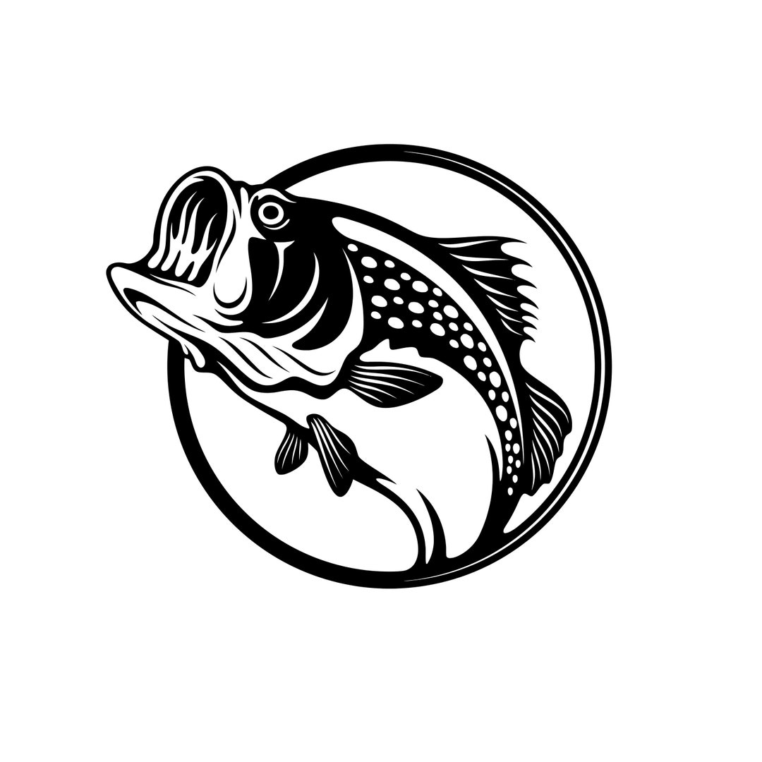 Bass Fishing Vinyl Decal - Fish | Sea | Freshwater | Ocean | Animal ...