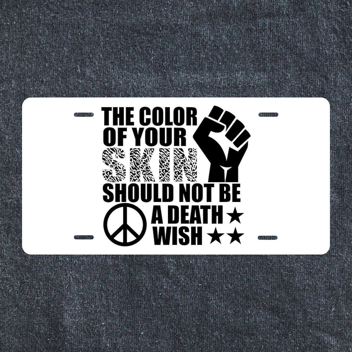 Custom BLM color of Your Skin Front License Plate - Etsy